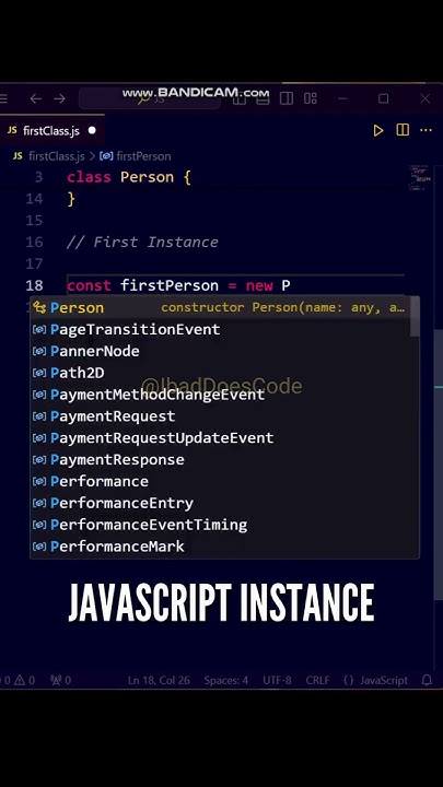 😄😄 JavaScript OOP - Creating First Instance in JS ES6 #shorts #javascript #programming #coding # ...