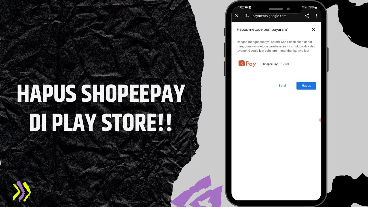 Cara Hapus Shopeepay Di Metode Pembayaran Google Play Store - YouTube