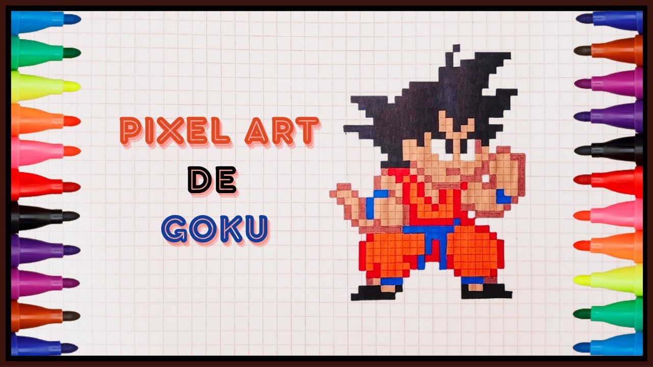 Como dibujar a GOKU en pixel art-How to draw GOKU in pixel art - YouTube