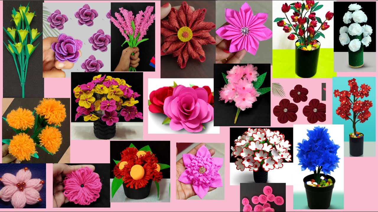 20 Amazing flowers using different materials | How to make flower| DIY ...