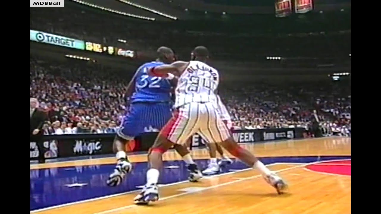 Shaq & Penny Battle Olajuwon & Drexler - Magic @ Rockets January 1996 ...