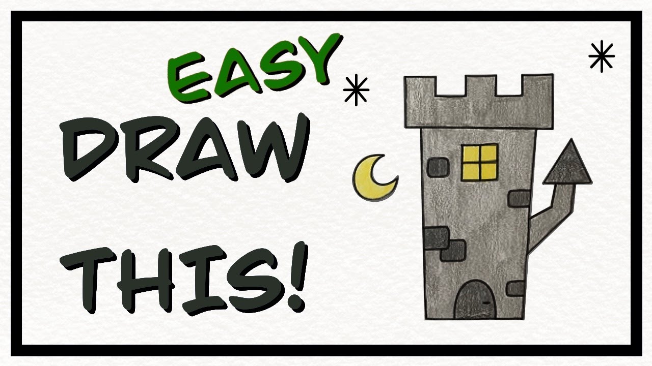 How To Draw a Spooky Castle - EASY Tutorial - YouTube