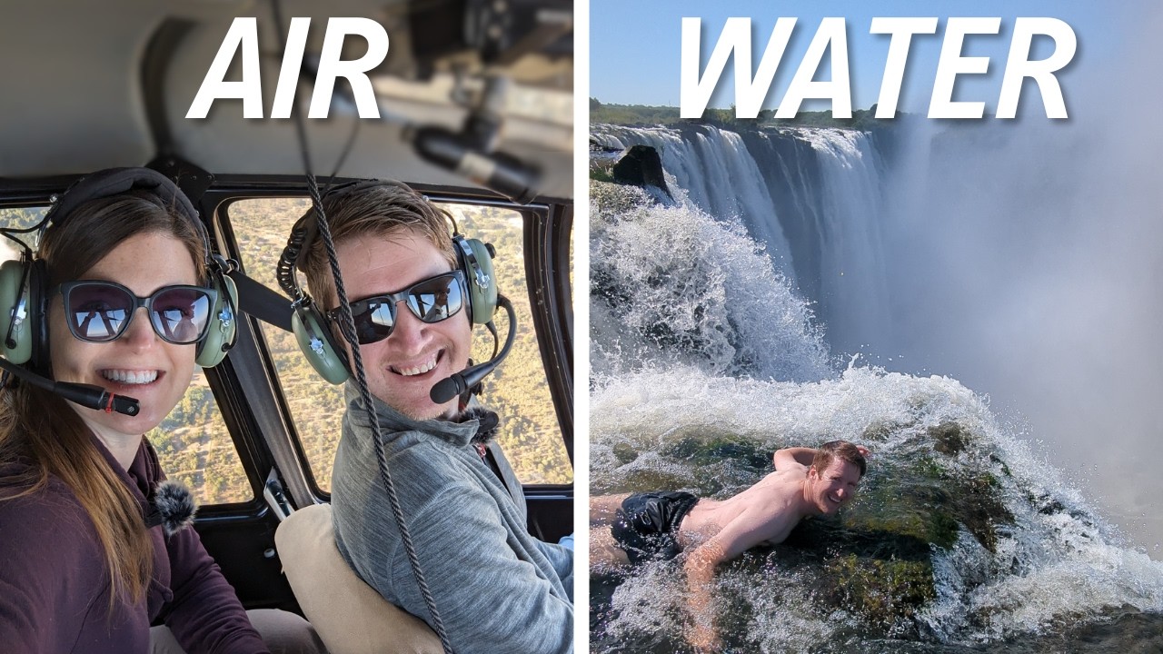 Angels Pool and a Helicopter Above Victoria Falls! - YouTube