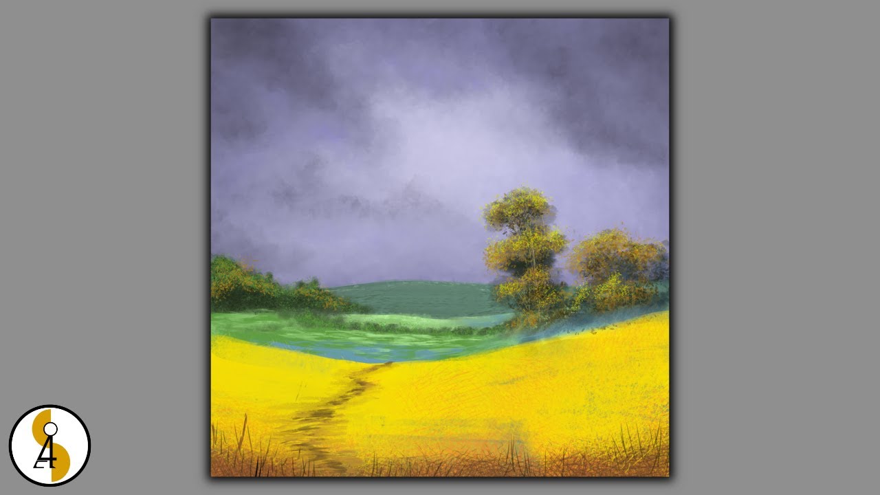 Simple Landscape Painting / Countryside Painting / Easy Abstract Art ...