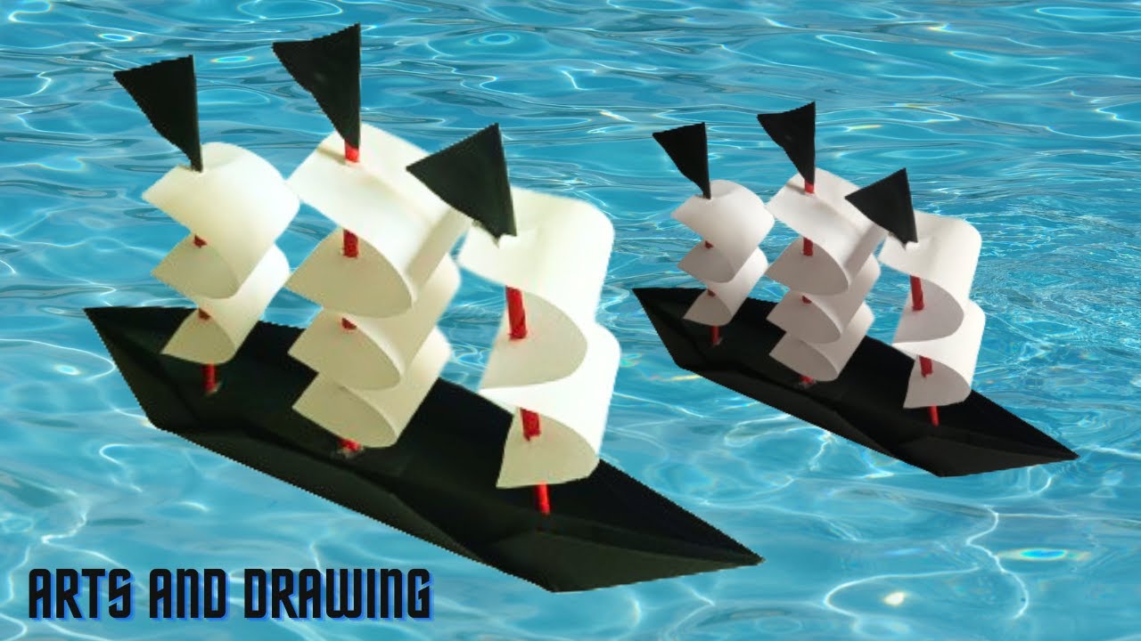 Paper boat | Make a paper boat | DIY paper boat | Origami boat | Arts ...