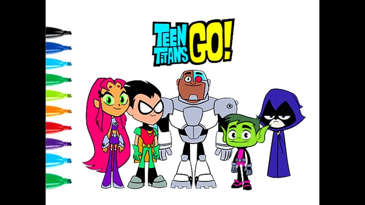 How to draw Teen Titans Kids Coloring Book page - Kiddie Toys - YouTube