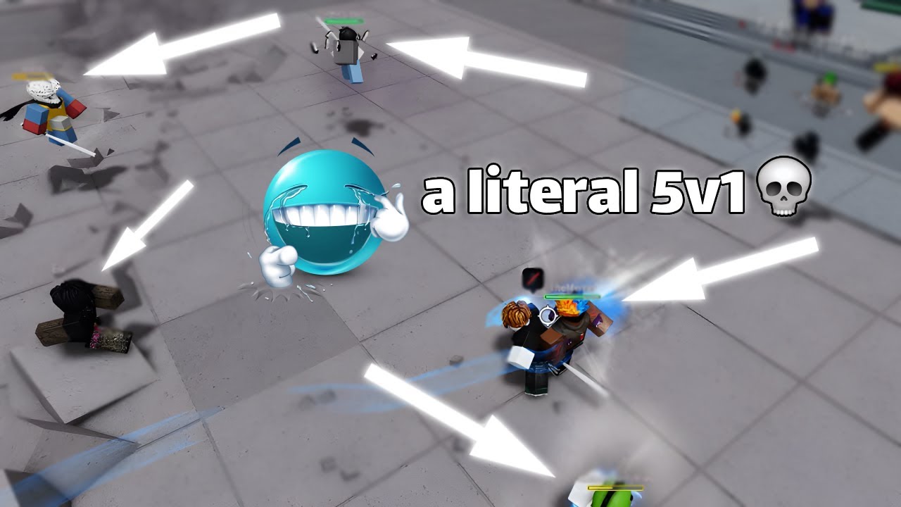 Fighting A 5v1 in Strongest Battlegrounds - YouTube