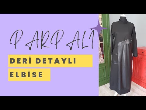 deri detaylı modelli elbise dikimi//sadece 50₺'ya 500₺'lık elbise dikelim