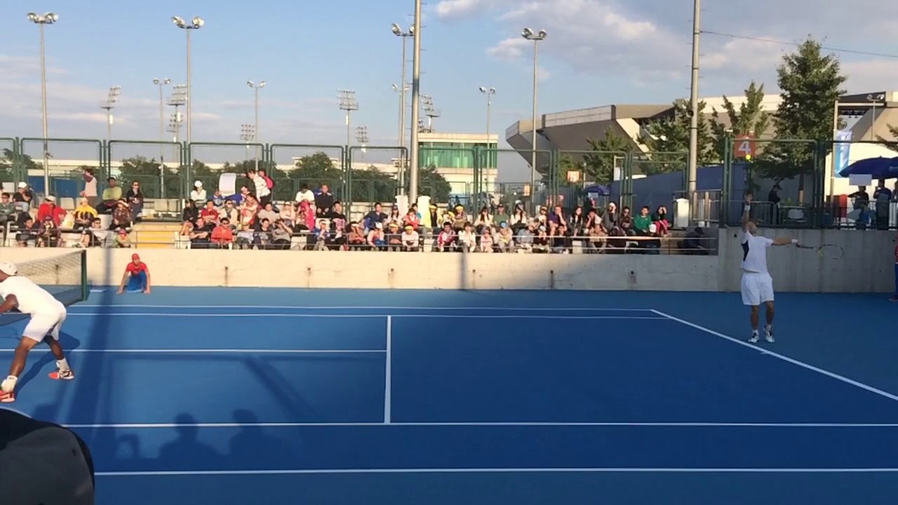 Best tennis shot in China Open - YouTube