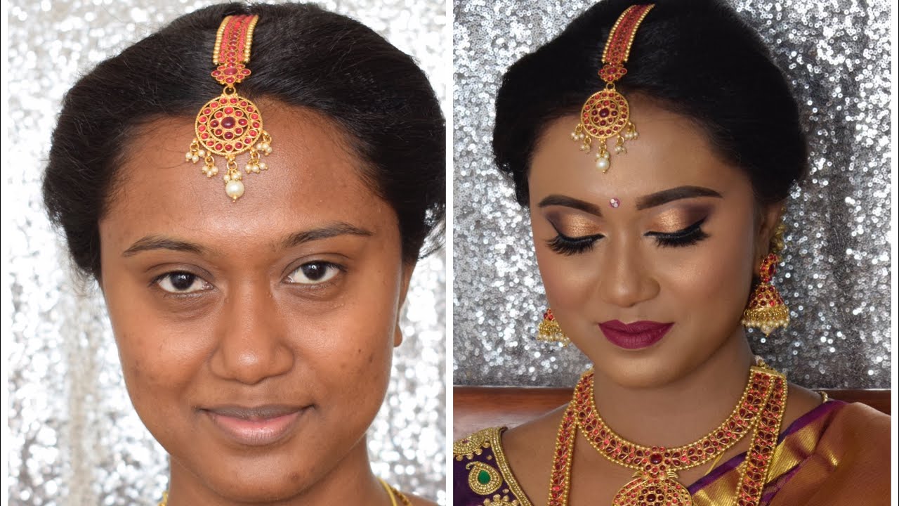 South Indian makeup for dark skin | Instaglam Makeovers by Mubeen - YouTube