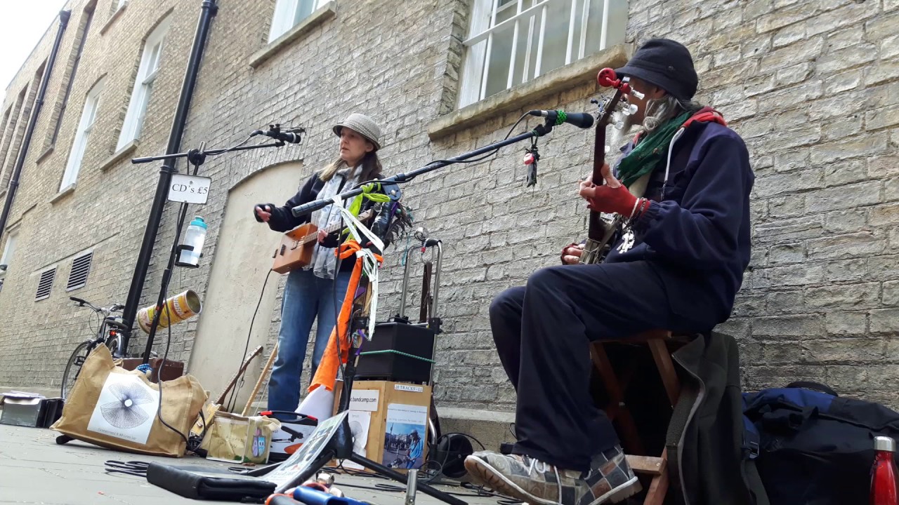 Busking with 3 String Cigar Box Guitar & Banjo - YouTube