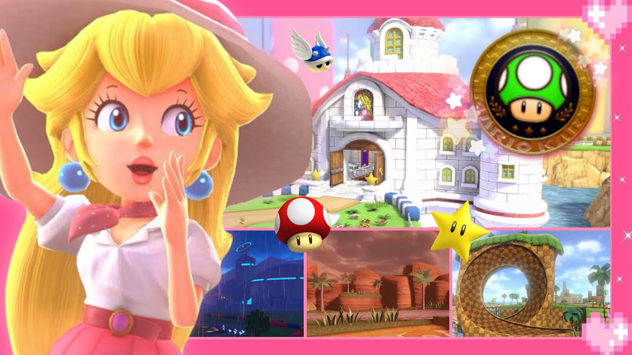 💗 Mario Kart 8 Deluxe (1-up Cup) Vacation Peach Gameplay 💗 - YouTube