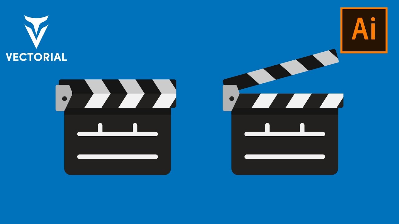 How to Make a Clapper Board in Adobe Illustrator - Easy tutorial - YouTube