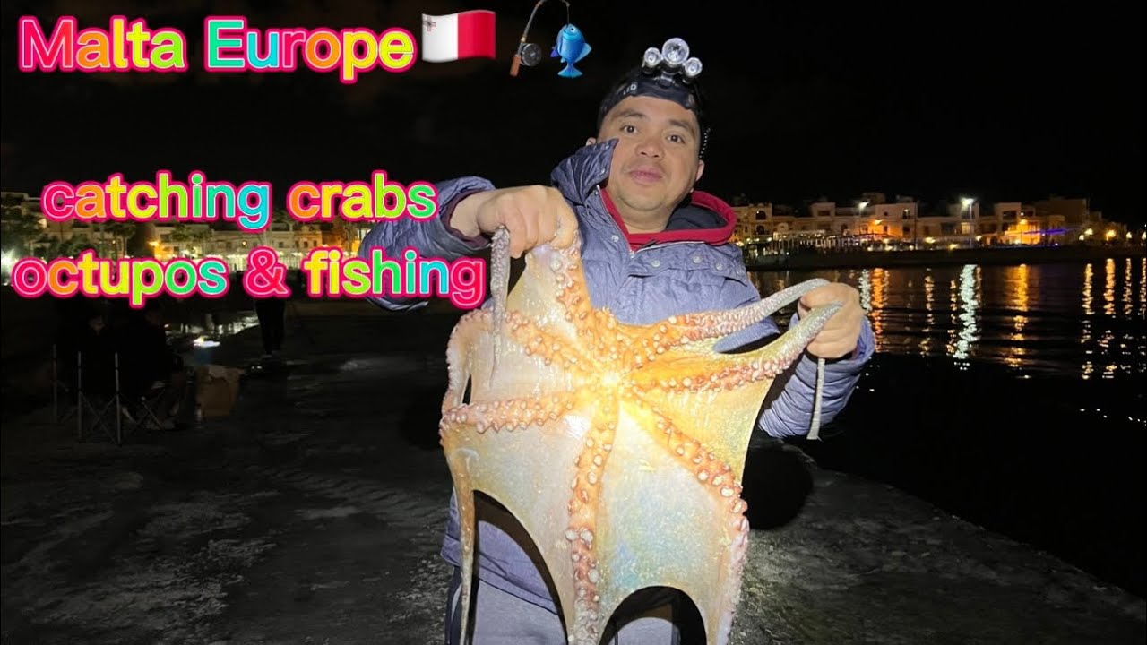 Catching Crabs Octupos & Fishing🐙🎣🦀🇵🇭🇲🇹 Malta Europe - YouTube