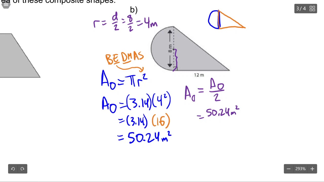 Area of Composite Shapes Example: Semicircle + Triangle (Skill 12 ...