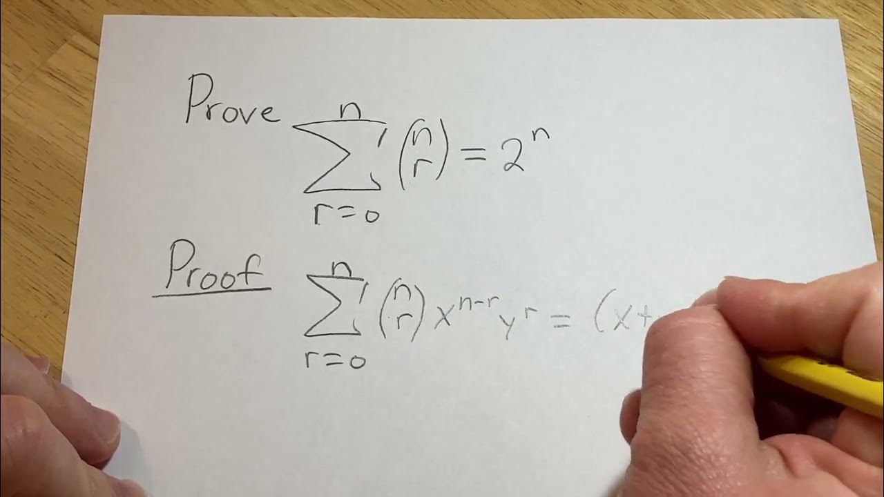 prove-that-sum-n-choose-r-2-n-youtube