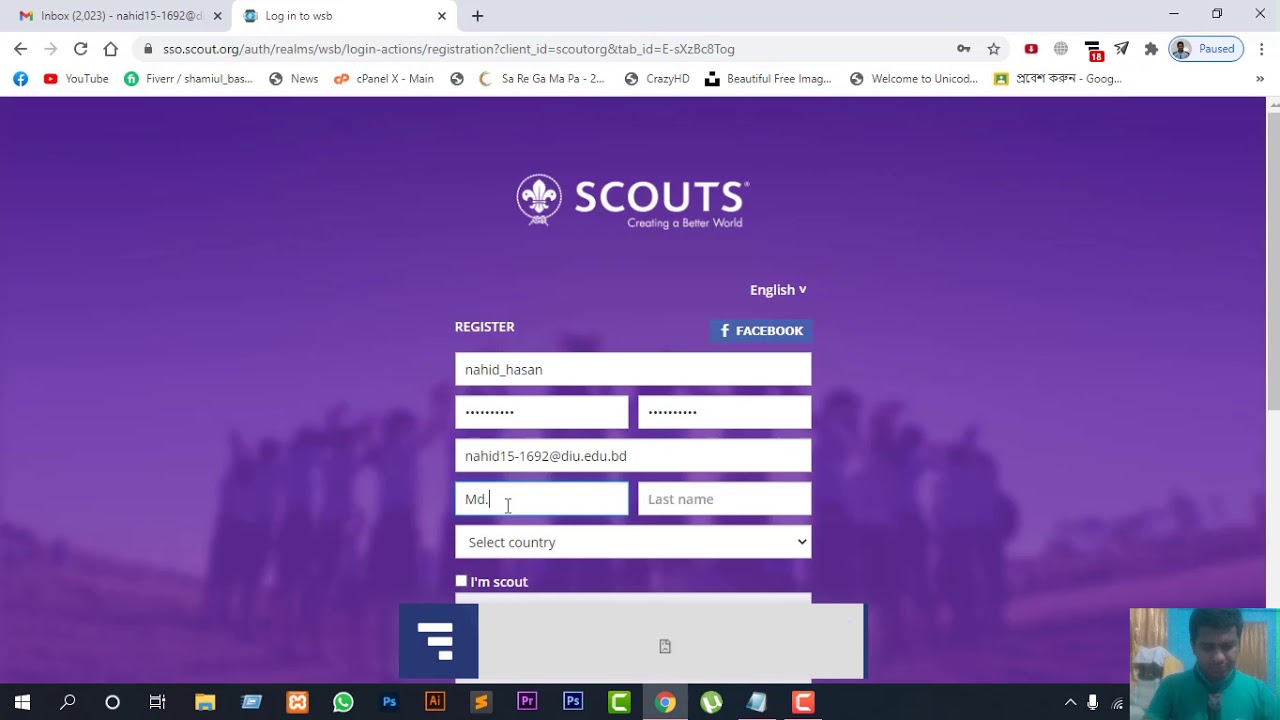 How To Create scout org Account Registration Part-1 - YouTube