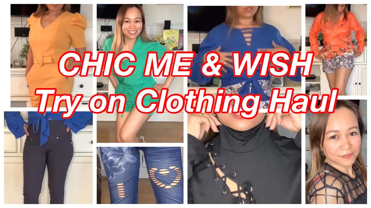 CHIC ME AND WISH TRY ON CLOTHING HAUL - YouTube