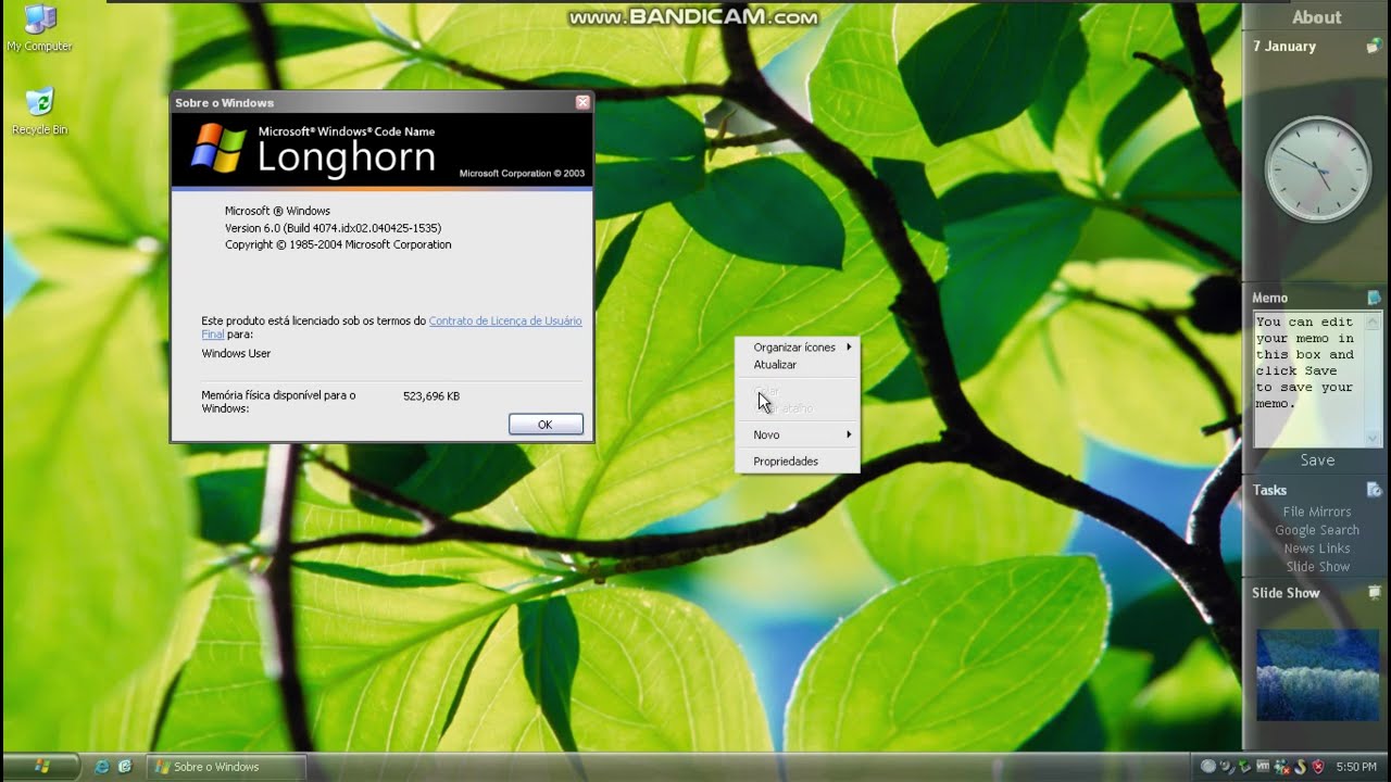 Windwos XP to Windows Longhorn - YouTube