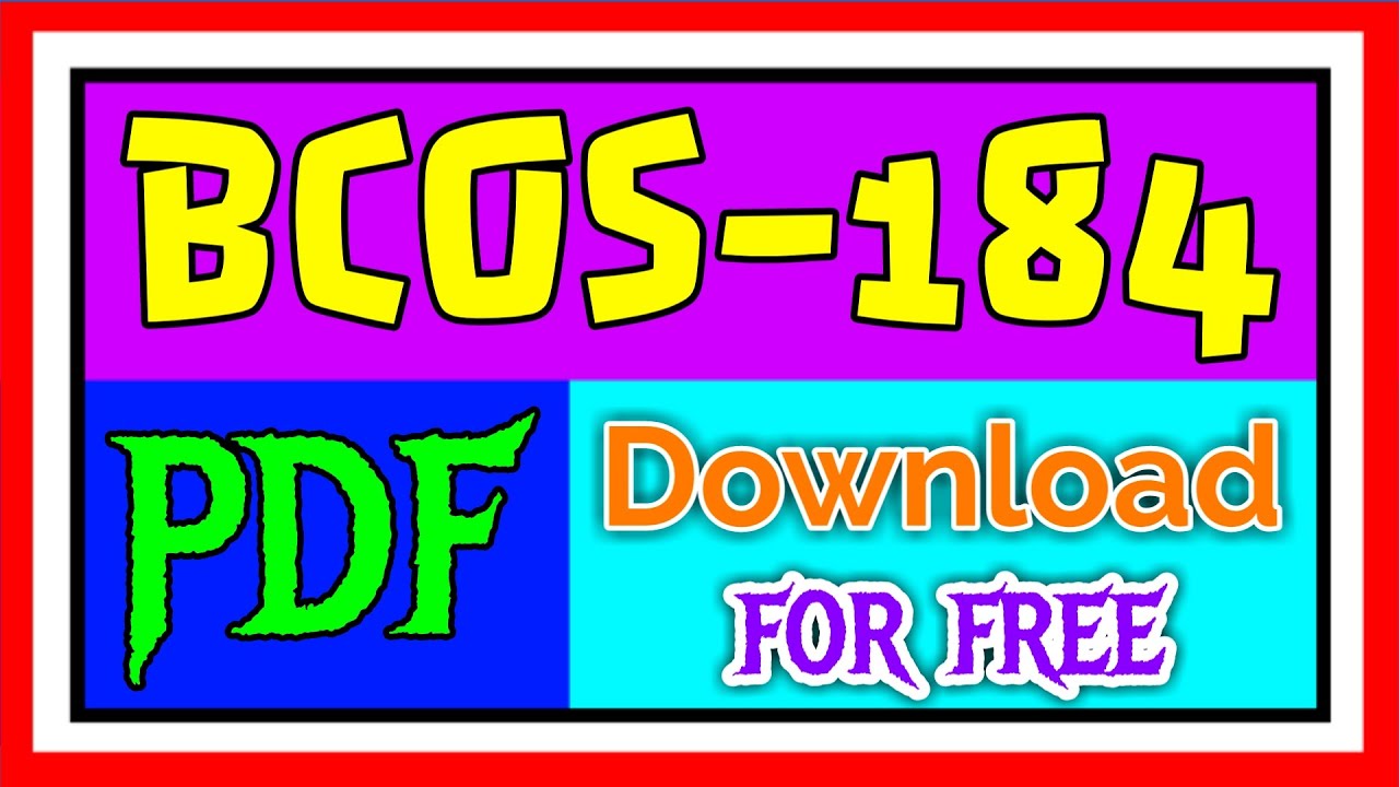 BCOS 184 Solved Assignment 2022-2023 I Respect My Pen IGNOU BCOMG Fifth ...