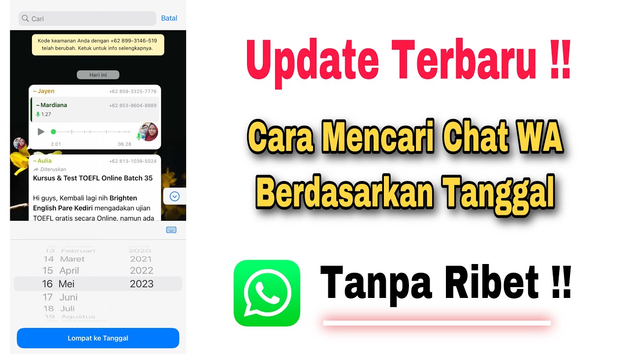 Cara Mencari Chat WA Berdasarkan Tanggal - YouTube