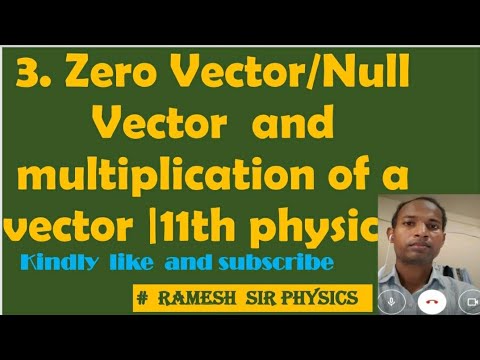 3. Zero Vector/Null Vector and multiplication of a vector |11th physics ...
