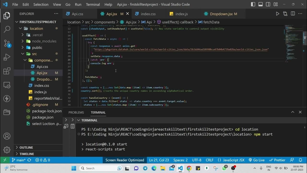 select-Location | dropdown-project-react.js | dropdown-project-featch-Api-using-React.js - YouTube