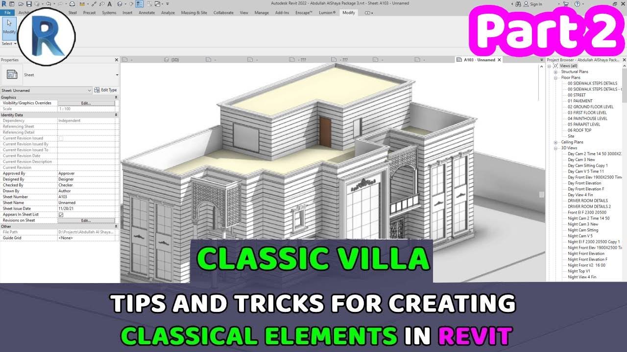 Classical Villa in Revit - P2 | Tips and Tricks For Creating Classical ...