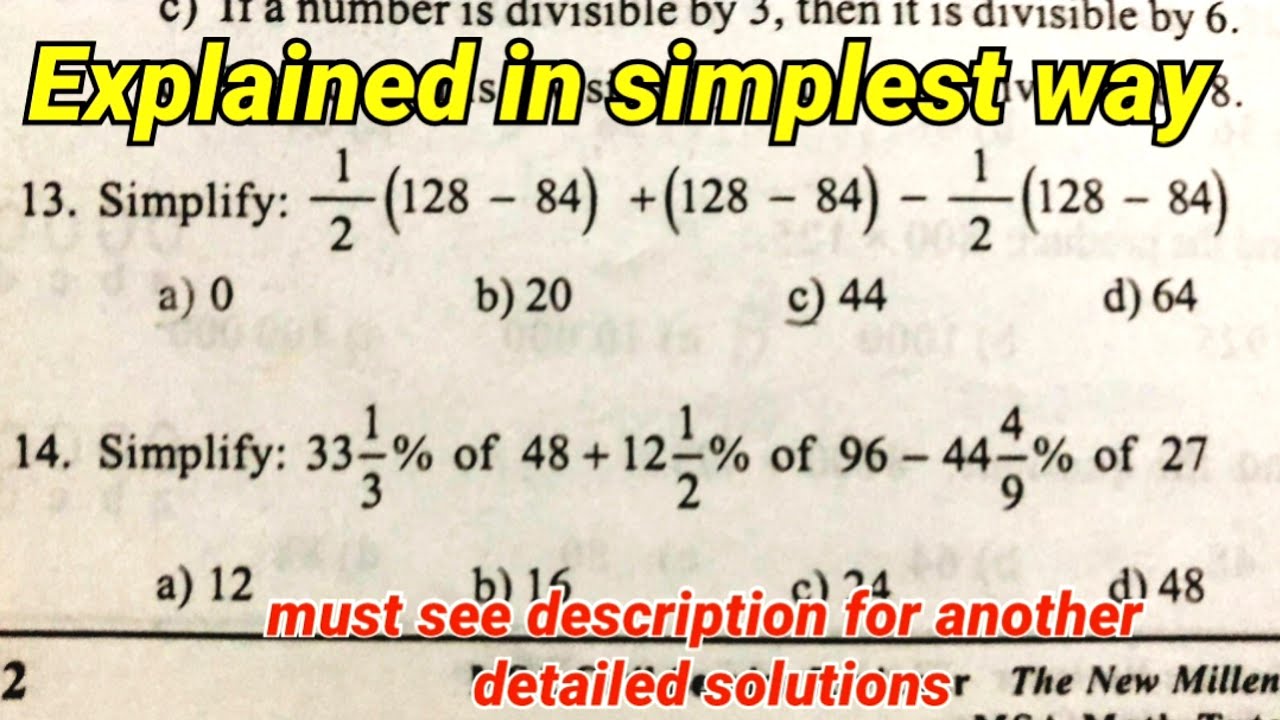 Numerical Reasoning Test SIMPLIFY 1 2 128 84 33 1 3 Of 48 YouTube