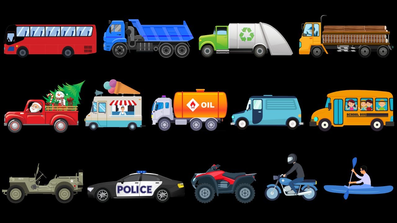 Vehicles Collections - Cars and Trucks - Kids Picture Show - YouTube