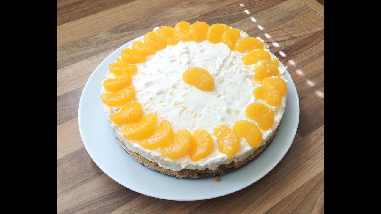 Delicious and Indulgent Mandarin Cheesecake. Step by Step - YouTube