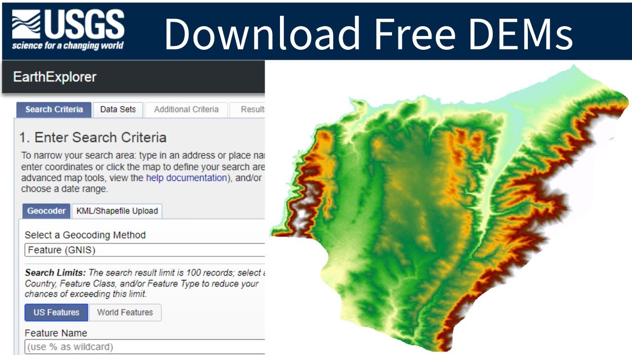 Register on USGS Earth Explorer and Download a High Resolution DEM for ...