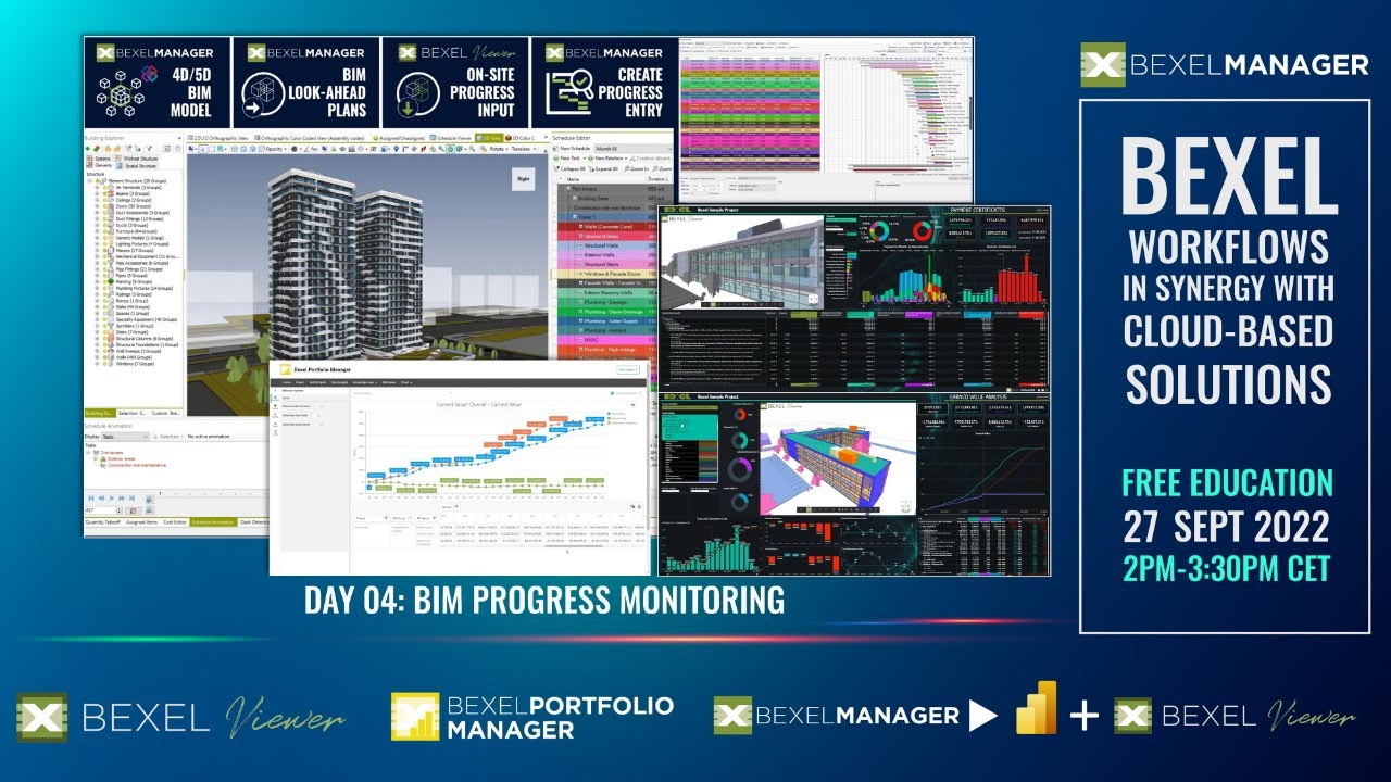 BEXEL Manager & BEXEL Cloud solutions Day 04: 4D/5D Construction planning & BIM Progress ...