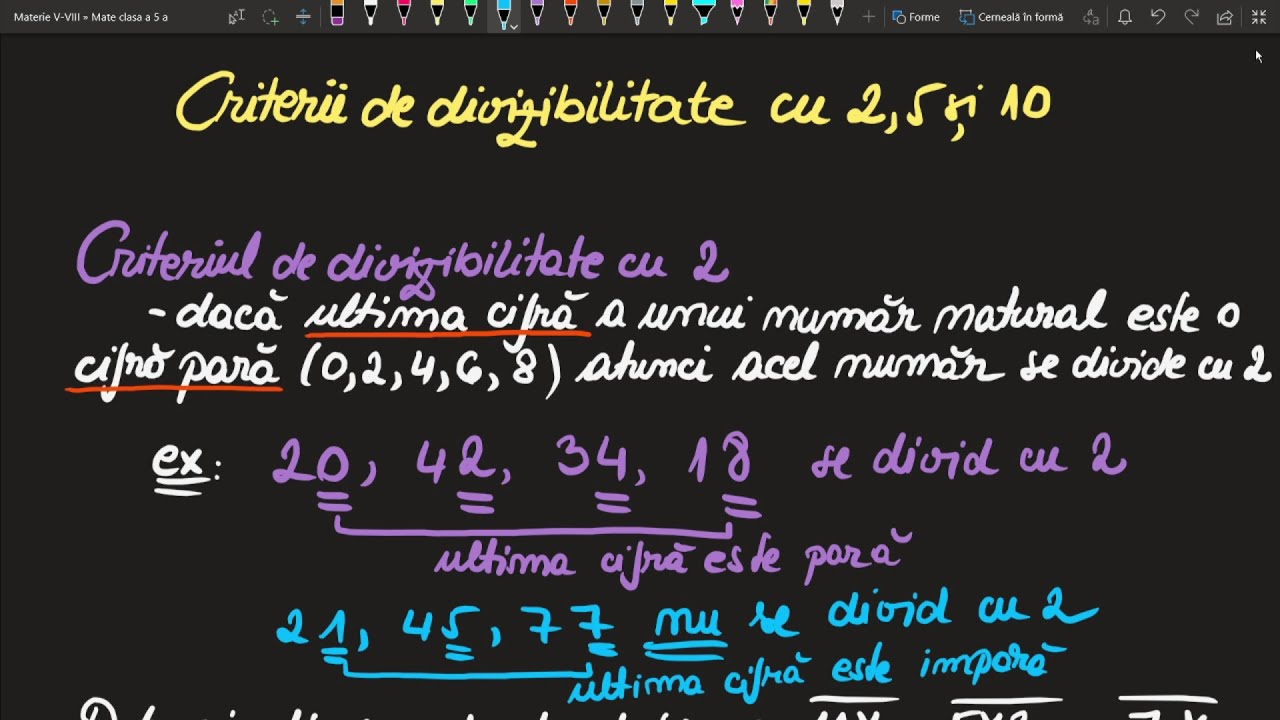 Divizibilitatea cu 2, 5 si 10 clasa a 5 a Teorie Exercitii (Invata ...