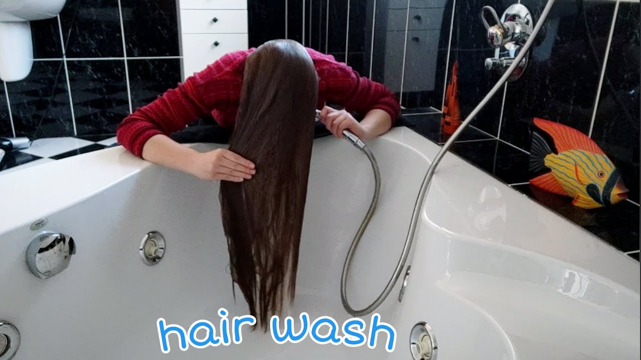 ASMR Hair Wash - Washing My Long Hair Over Face (No Talking) - YouTube