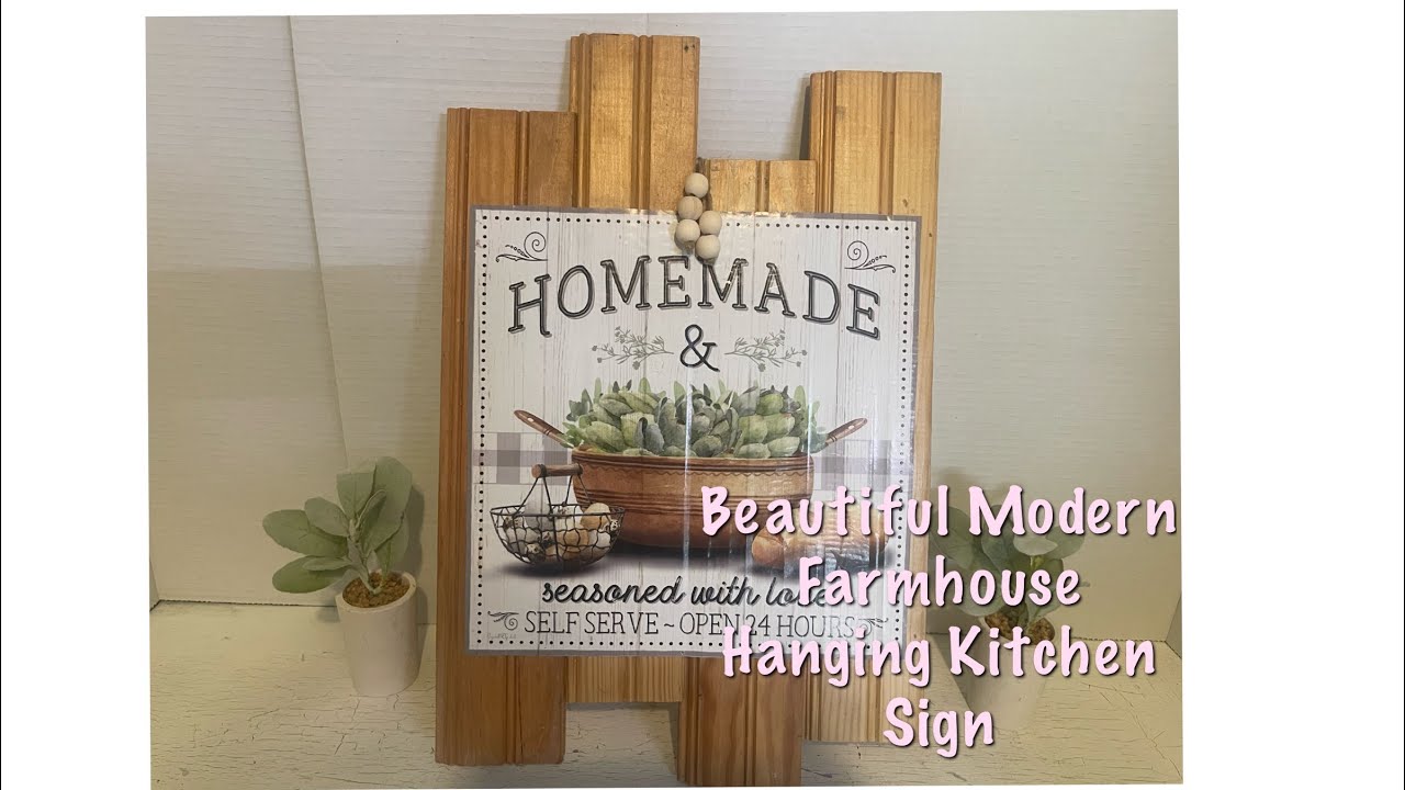 Beautiful Modern Farmhouse Hanging Kitchen Sign #farmhousedecor - YouTube
