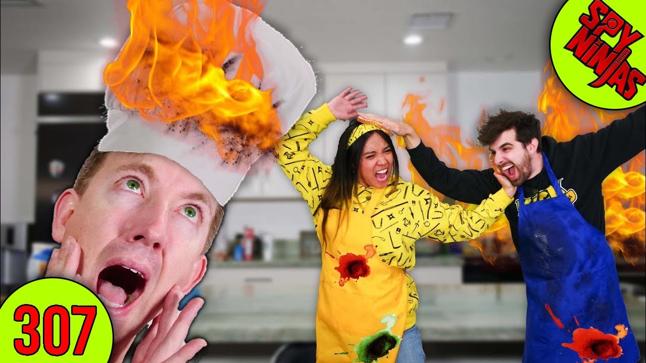 I Caught on Fire in a Cooking Challenge (Gone Wrong) - Spy Ninjas #307 ...