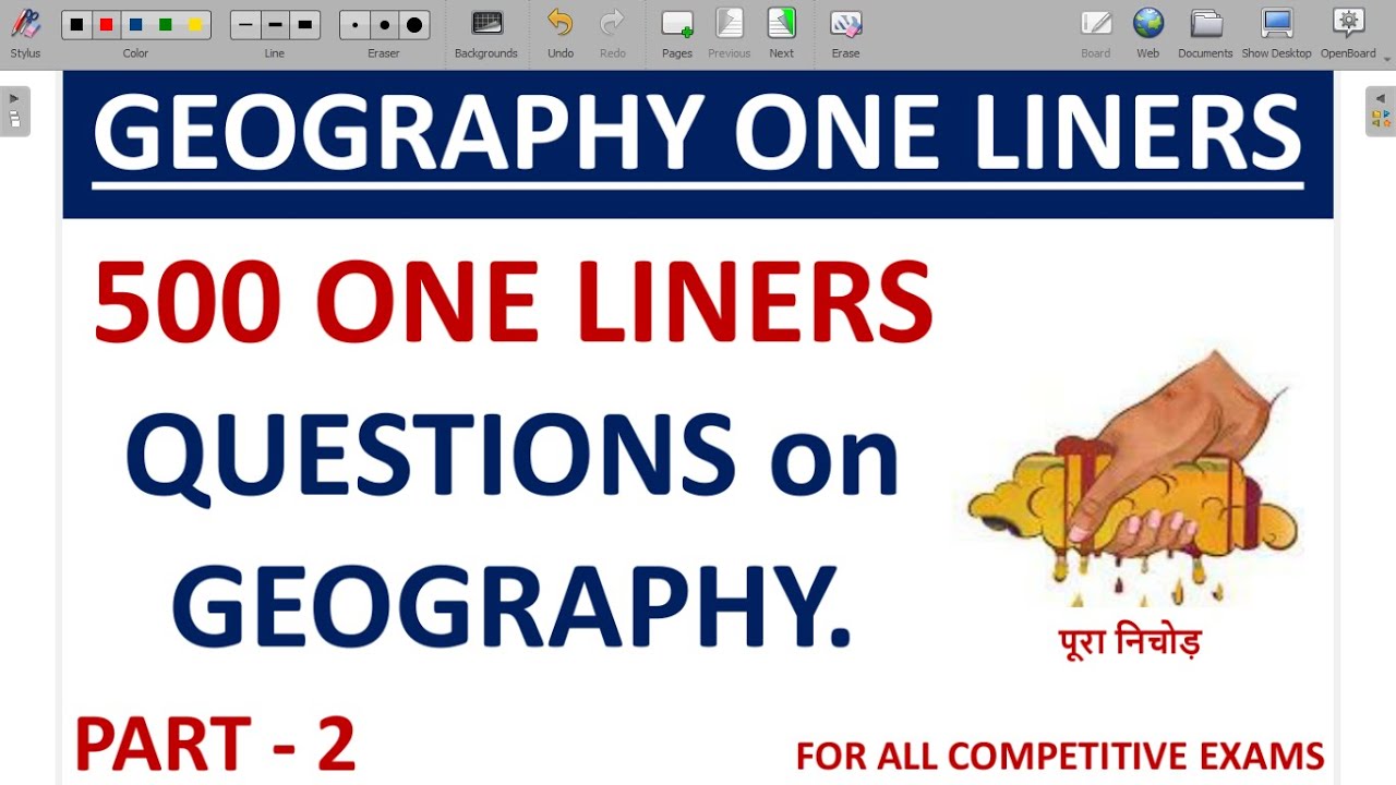 Geography One Liner Questions | Geography One Liner GK | Geography ...