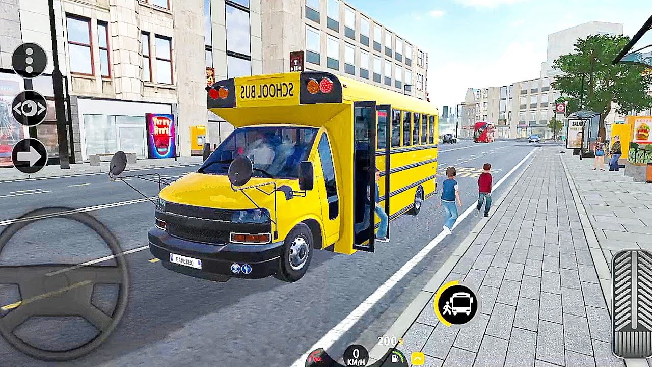 Mini school bus driving 3d android gameplay - school bus simulator game - school bus game - YouTube