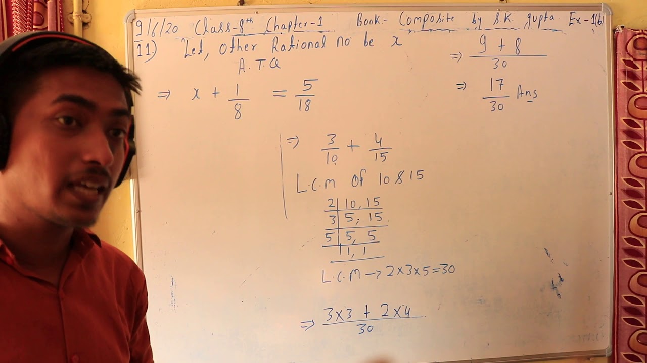 Class 8th operation on rational numbers - YouTube