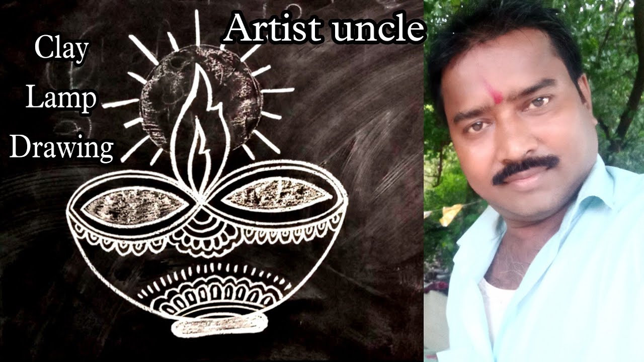 How to draw clay lamp step by step very easy for school students ...