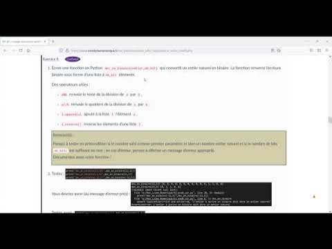 programme en python pour convertir en binaire un nombre entier naturel ...