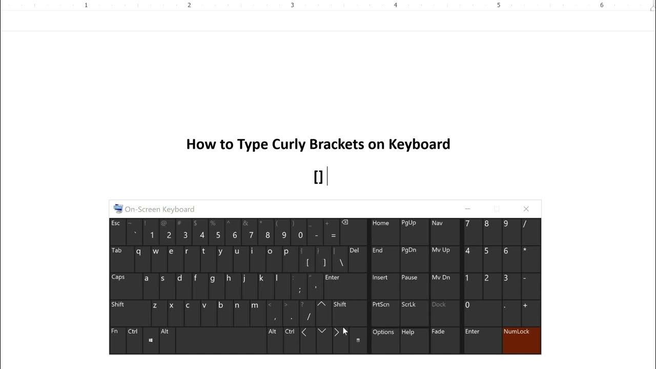 How to type Curly Brackets on a keyboard - YouTube