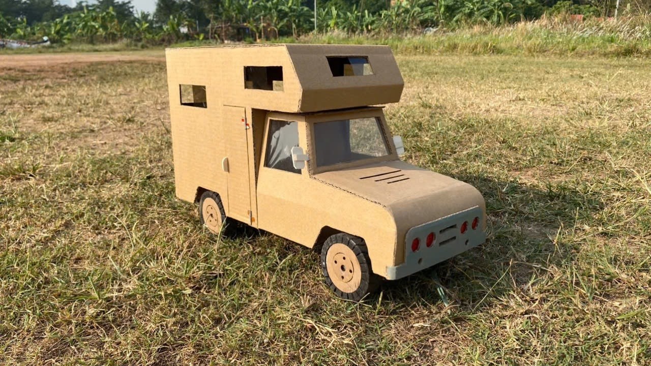 DIY Cardboard Camper Van | How to Make a Miniature Camper from ...