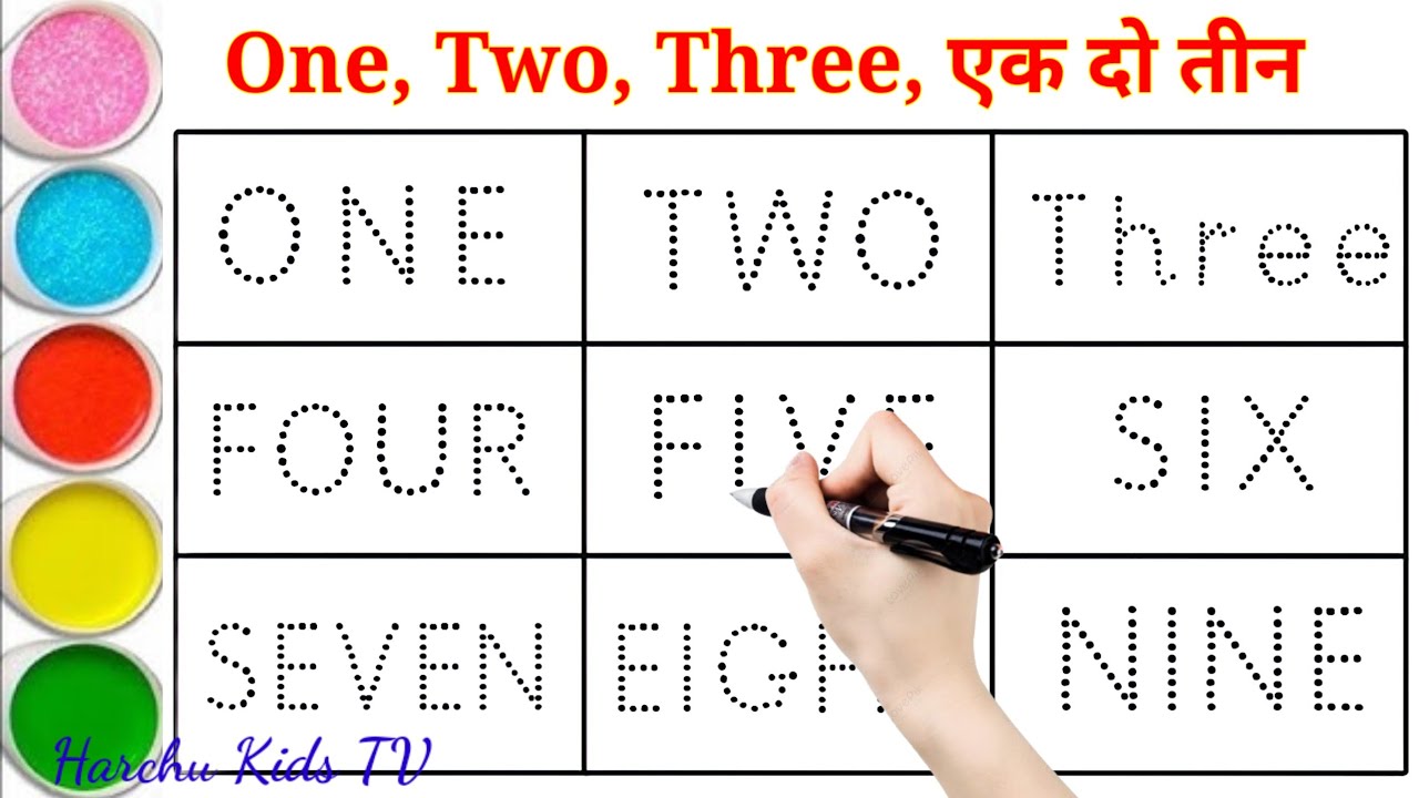 One, Two, Three | 123 Number song | English Spelling Counting | Harchu ...