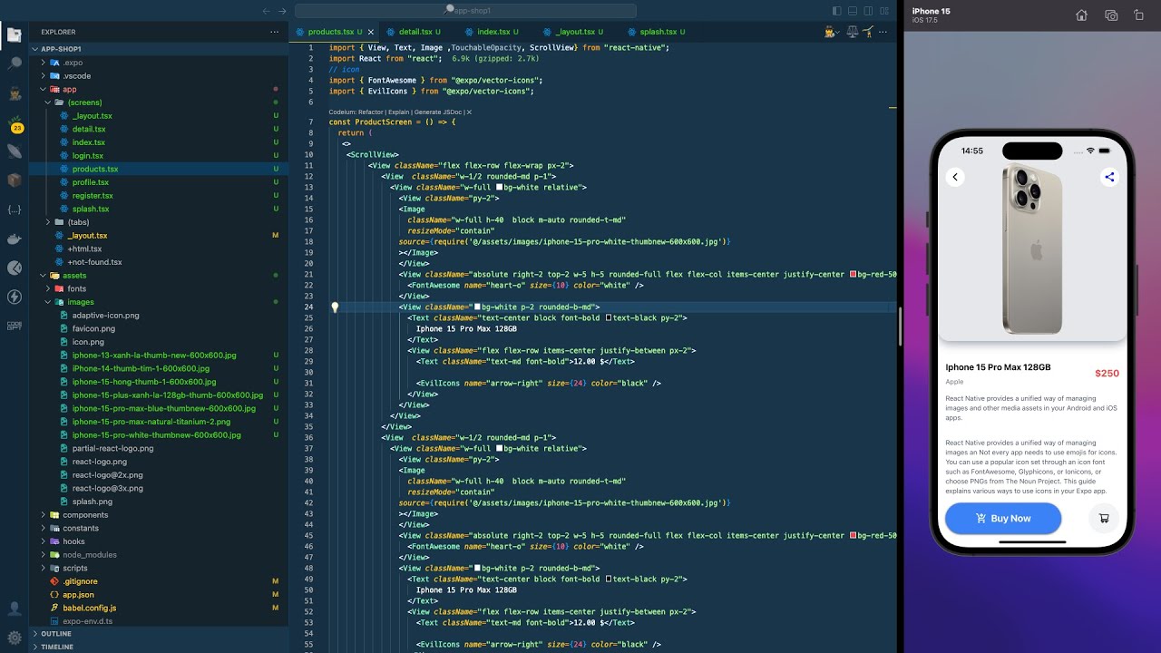 Code App Basic using React Native (P4) - YouTube
