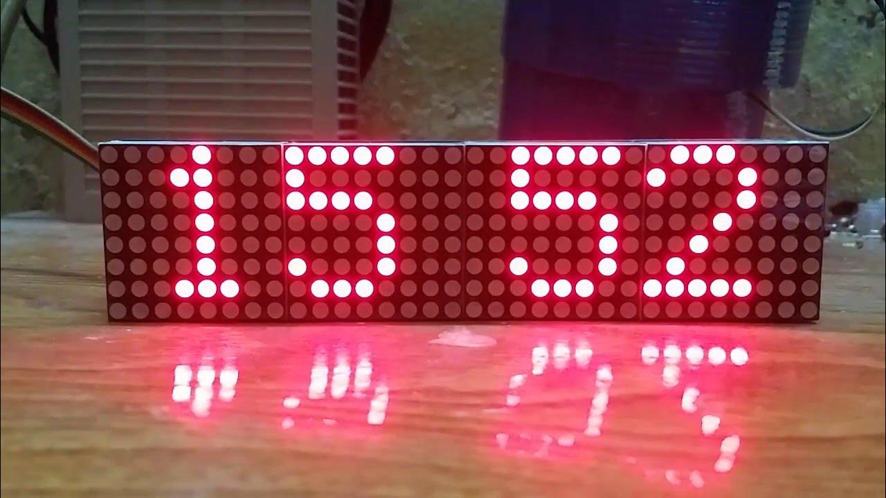 Mini clock Led matrix Arduino - YouTube
