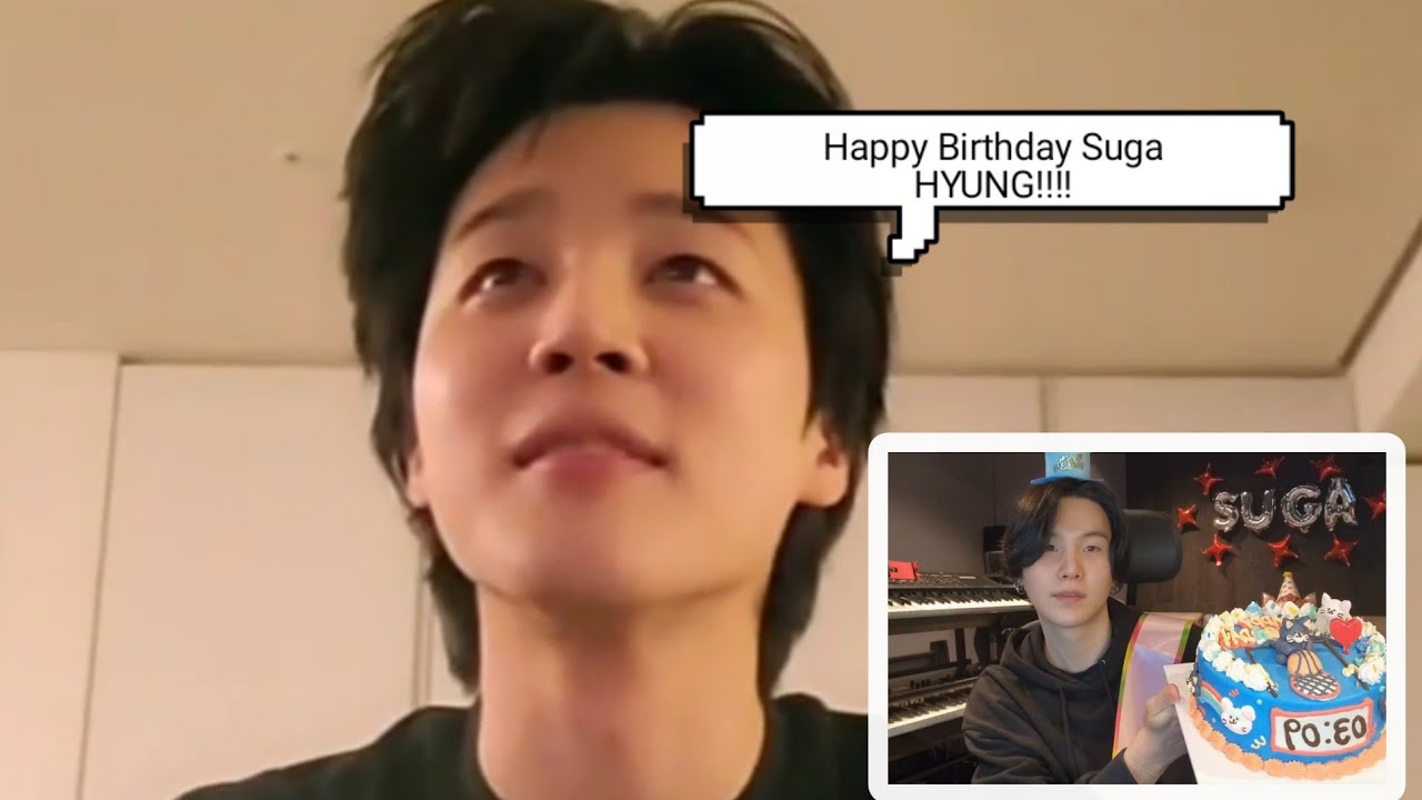 Jimin weverse post [Jimin watching Suga's Weverse Live] - YouTube