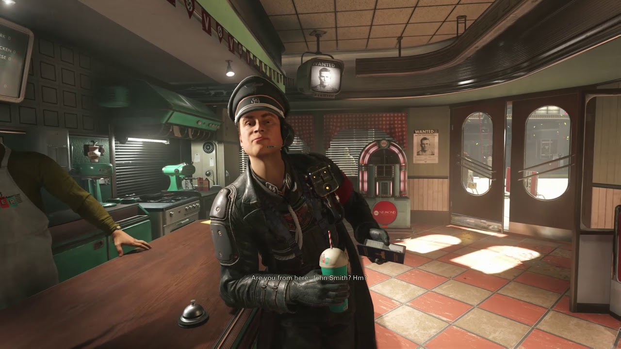 WOLFENSTEIN 2 | Full Diner Scene | Strawberry Milkshake - YouTube
