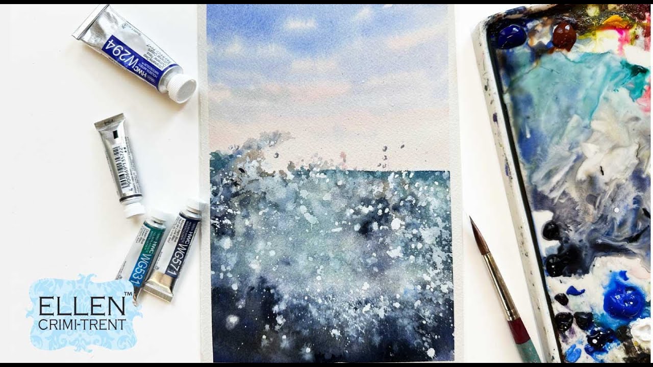 Create a spash wave using this granulating watercolor! - YouTube